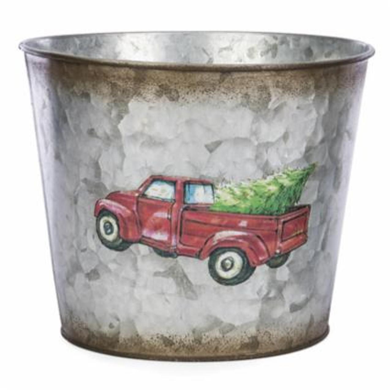 Red Truck Christmas Planter – Pecans.com